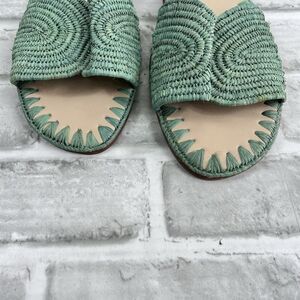 Le Mogador | Shoes | Le Mogador Raffia Womens Size 95 Turquoise Green ...